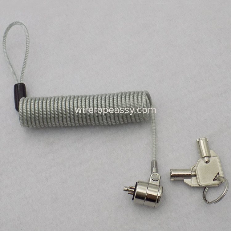 Ø 3.0mm Retractable Laptop Steel Cable Lock with New Type keys