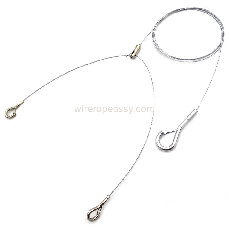 1.5mm Y- Shape Pendant Light Cable Kit With Hook / Electric Lamp Fittings