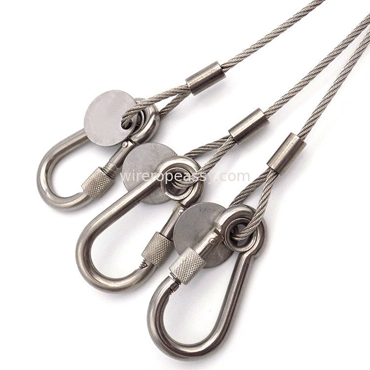 High Quality Wire Rope Assembly Security Steel Lanyard Stainless Steel Wire Sling With Pin