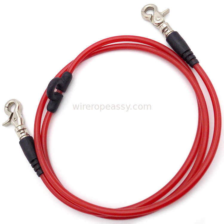 Wire Rope Assembly Security Dog Steel Cable with Lobster buckle Hook