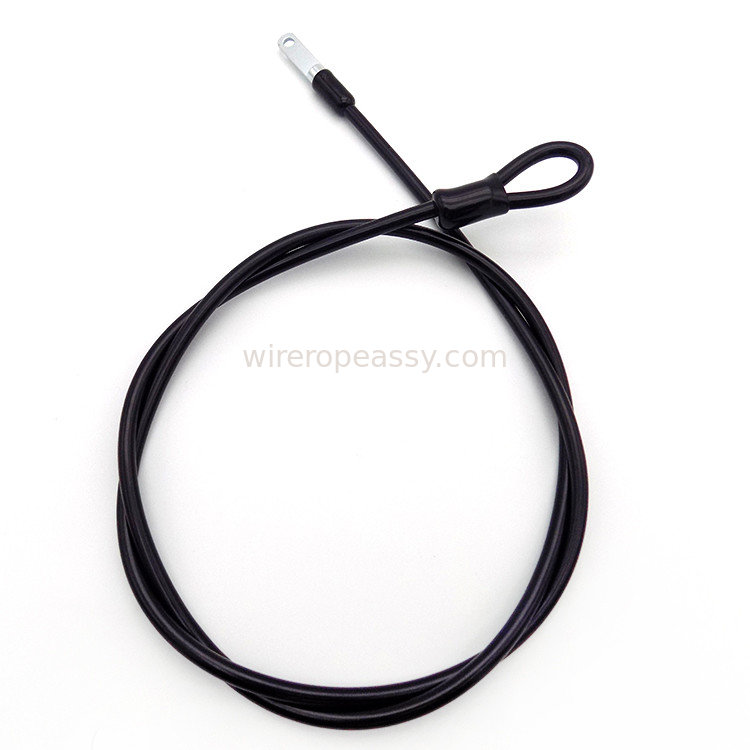 Wire Rope Assembly Security Steel Lanyard Stainless Steel Wire With Eyelet with Black Coating  All Dimentions Avaliable