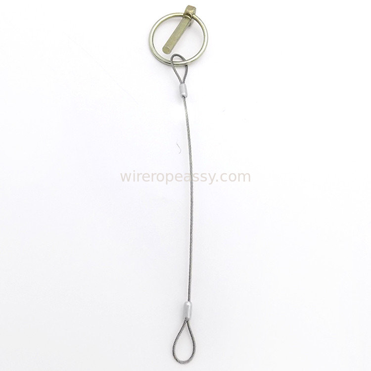 Wire Rope Assembly Security Steel Lanyard Stainless Steel Wire With Ball Include A Thimble