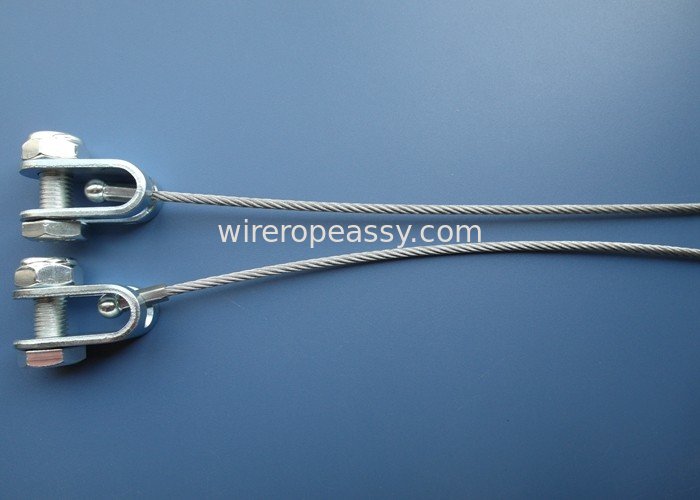 3.2 mm Wire Rope Assembly Glavanized Steel Cable With U Shape Swivels