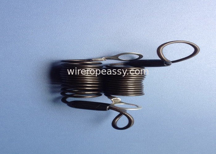 Black PVC Coating Small Safety Tool Lanyards With Loop And Terminals