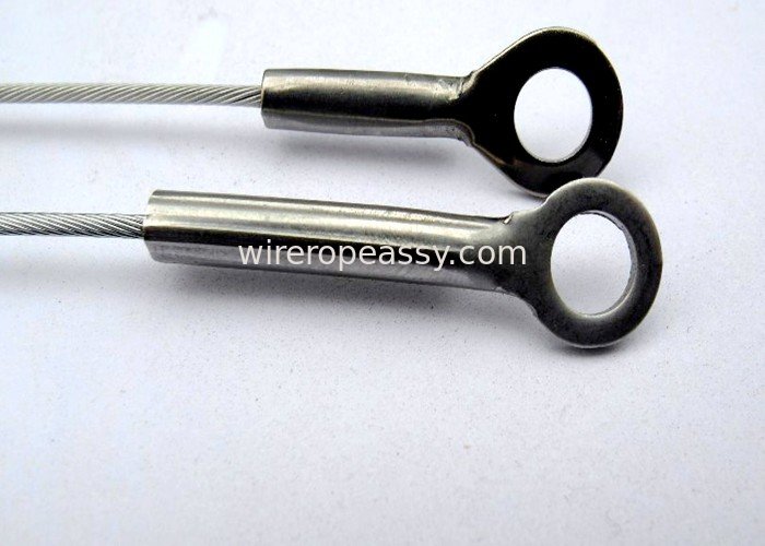 Stainless Steel Wire Rope Assembly  With Stainless Eyelet Terminals For Industrial Uses
