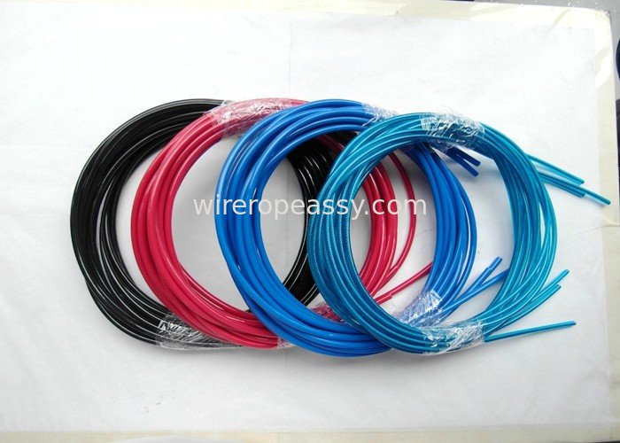 Colorful Wire Rope Assembly , Wire Rope And Fittings Black /  Red / Blue Vinyl / PVC / PU / PA