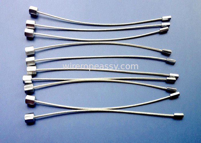 1.5 mm Transparent PA Coated Steel Cable With Stamped Heads