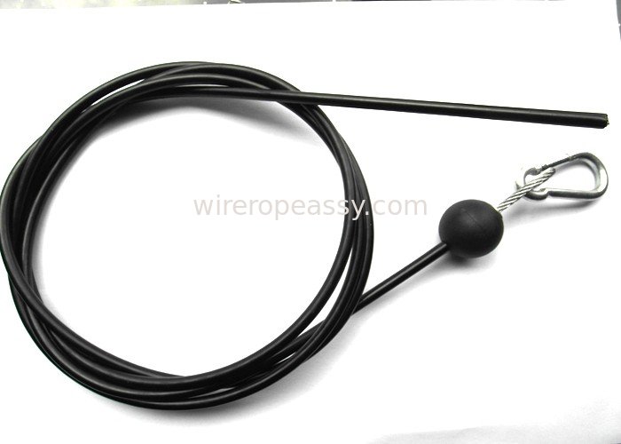3.2 mm Custom Wire Rope Assemblies With Nylon Ball / Galvanized Hook