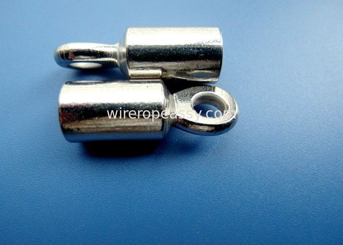 Steel Plated Nickel Wire Rope End Fittings ,  Eye Termnials  7.0 mm Galvanized Big Handle