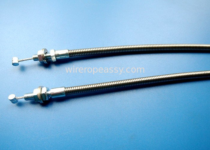 Stainless Steel Spring Push Pull Throttle Cable Replacement 6.0 mm  For Mechanical Use