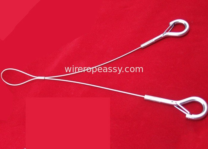 Y- Fit Laundry Rack Wire Rope Cable Assemblies With Two Galvanzied Hooks