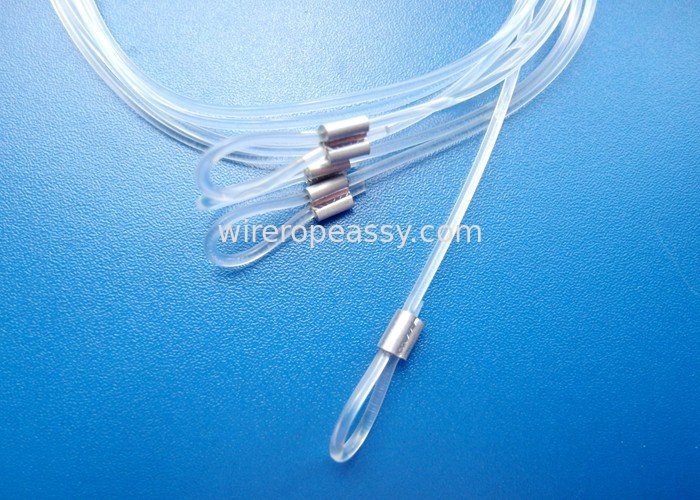 1.5 mm / 2.0 mm Stainless Steel Cable Fittings Perlon Ropes /  Nylon Ropes With Sigle Soft Eye Loops