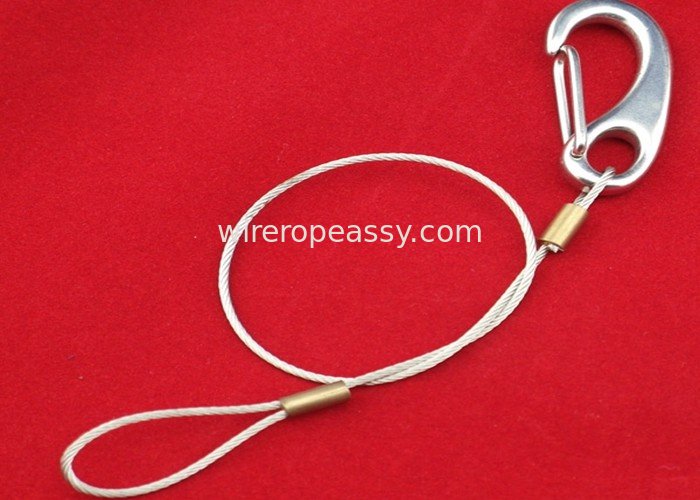2.0mm/2.5mm Stainless / Galvanized Safety Steel Cable Assembly With Tack Spring Hook