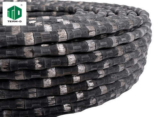 Quarry Stone Cutting Diamond Wire Saw Rubber Coating With 11.5mm Diamond Beads