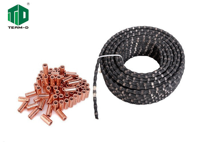 Sharp Diamond Wire Saw Rope For Concrete Cutting Machine Spring And Rubber Fastening Method