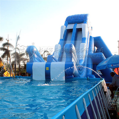china cheap inflatables backyard swimming pool water slides ,red and blue inflatable waterslides