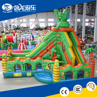Amusement Park Indoor Playground Kids Inflatable Jumping Slide For Sale