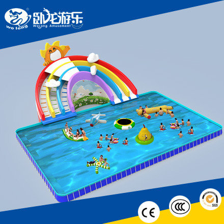 large inflatable water slide for amusement park, adults inflatable water slide with pool