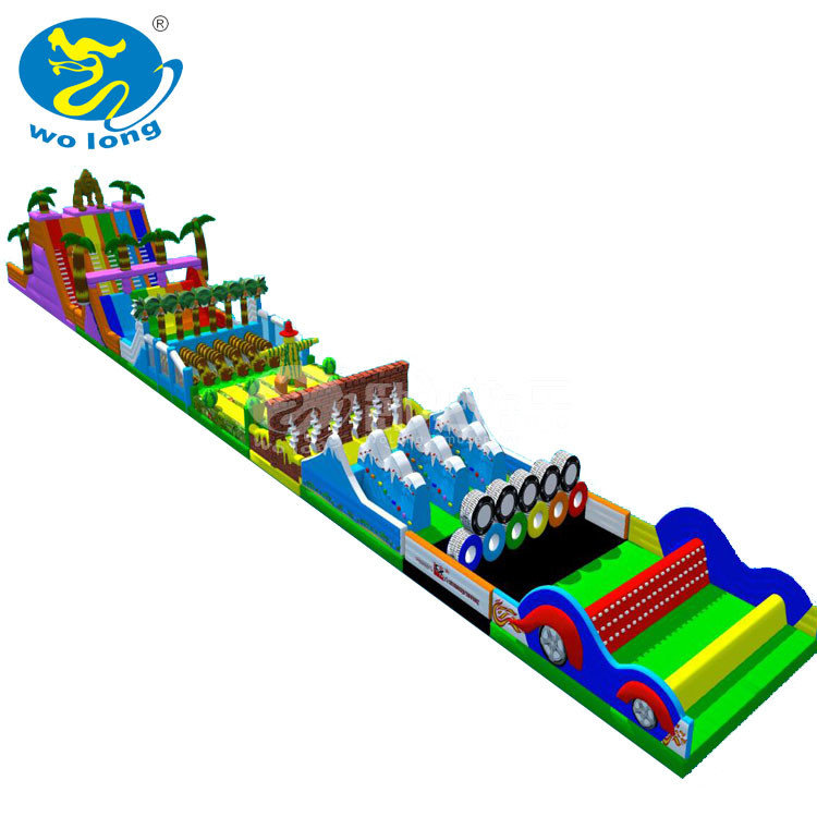 Giant outdoor adult inflatable obstacle course with EN14960 and CE / cheap kids games inflatable combo obstacle course