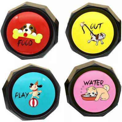 Button Dog Buttons Dog FUNNY Fluent Recordable Talking Button Dog Rechargeable Music Boxes