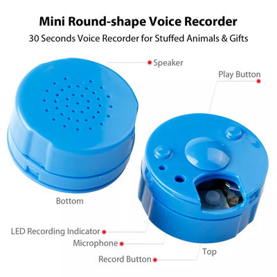 Round square Heart shape recordable sound toy voice recorder box module for stuffed animals and teddy bears