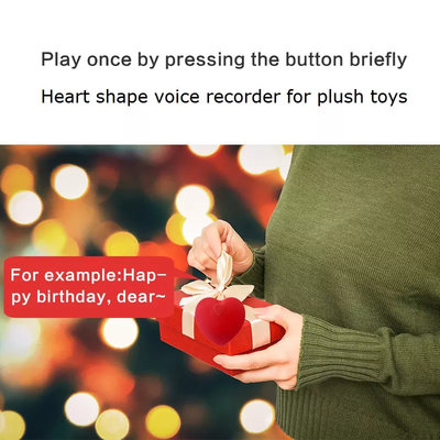 Heart shape recordable heartbeat sound voice music chip recorder box module button for plush toy ,stuffed animals ,doll
