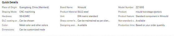 SUJ2 steel DIN HASCO standard interlocking mechanism designed mould two-stage ejectors Z1695