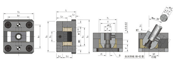 mold parts Slide core unit DTK &injection mold parts slide unit Inclined Ejector Core Units
