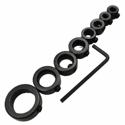 Drill Bit Depth Stop Collar Ring Positioner Dowel Shaft Chuck Hex Wrench