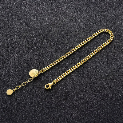 Miami Adjustable 18K Gold Plated Steel Men and Women Cuban Link Chain Bracelet