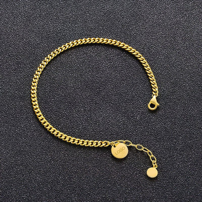 Miami Adjustable 18K Gold Plated Steel Men and Women Cuban Link Chain Bracelet