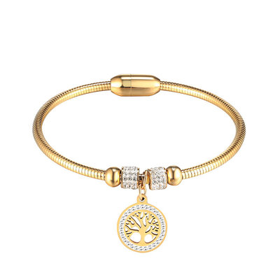 wholesale gold tree of life stainless steel 316l jewelry bracelets for women jewelry