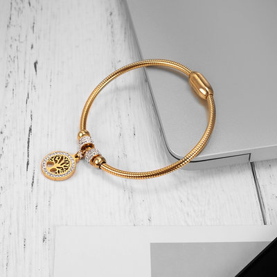 wholesale gold tree of life stainless steel 316l jewelry bracelets for women jewelry