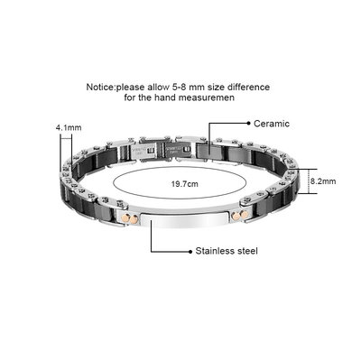 High Quality Stainless Steel Ceramic Mens Jewelry Bracelets for Best Friend men bangle