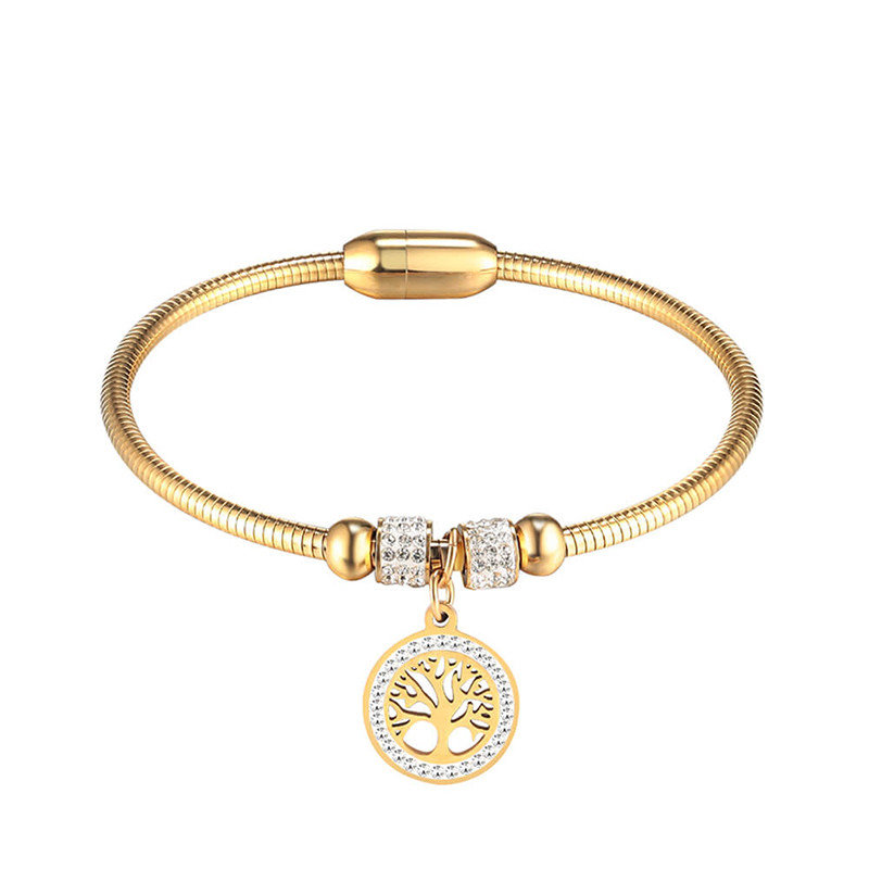 wholesale gold tree of life stainless steel 316l jewelry bracelets for women jewelry