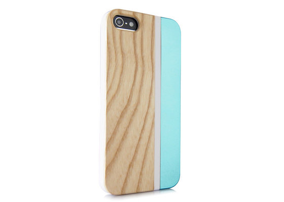 Elegant Stylish Combo Iphone5 / 5S Case Mobile Phone Covers with Ash Wood and Colorful PC