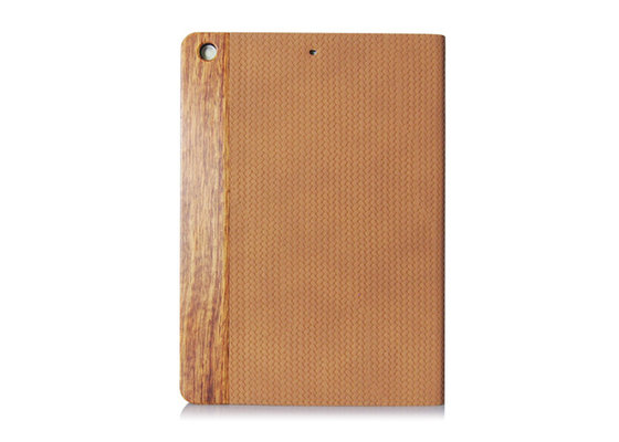 Classic Style Wood iPad Air Leather Folio Case , Apple iPad Flip Protective Cases