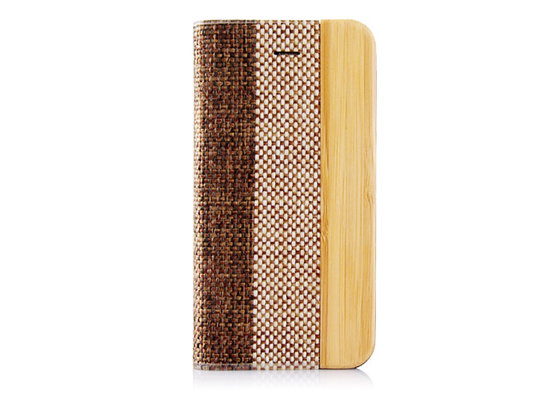 Ultra Slim Bamboo and Leather Apple Iphone Protective Cases For Iphone5 / 5S