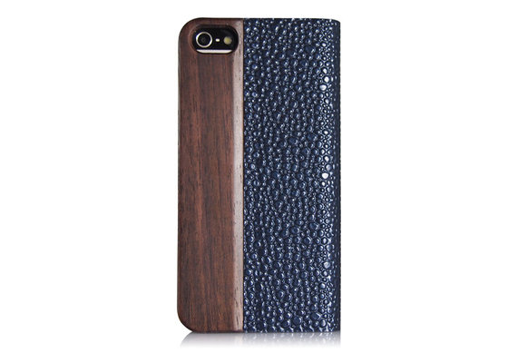Cool Book Style Leather Iphone 5S Folio Case With Stand , Handmade Hard Cell Phone Cover