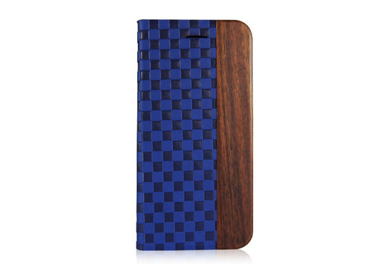 Genuine Leather and Wood iPhone Leather Folio Case for iPhone 6 Protection