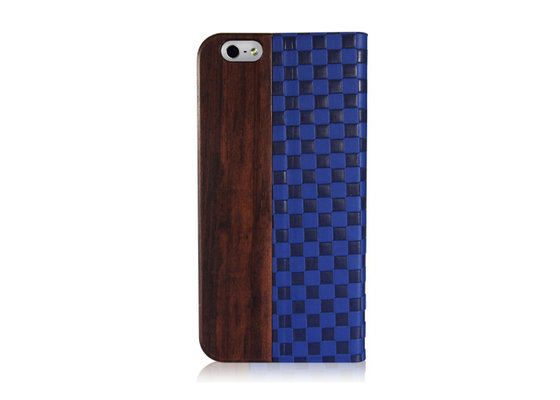 Genuine Leather and Wood iPhone Leather Folio Case for iPhone 6 Protection