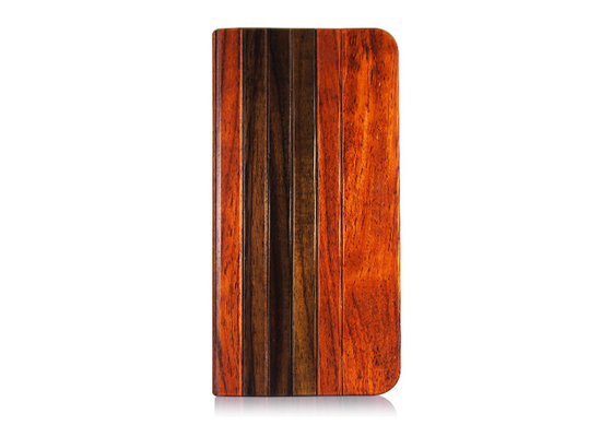 Hybrid Wooden Cell Phone Shell iPhone Leather Folio Case Shock Resistant and Dust Proof