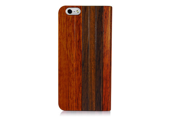 Hybrid Wooden Cell Phone Shell iPhone Leather Folio Case Shock Resistant and Dust Proof