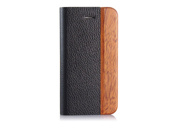 Cool Book Style Flip Black Genuine Leather Mobile Phone Cases With Stand for iPhone 5S