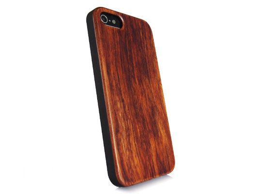 Real Wood Hard Cover Phone Cases iPhone 5 Wooden Back Mobile Case , Anti-scratch