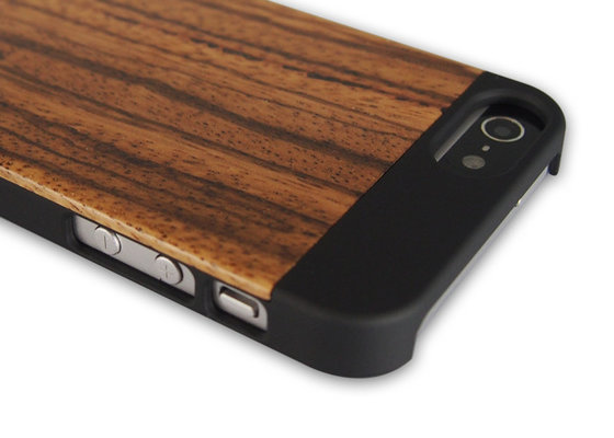Custom Zebra Wood Mobile Phone Back Cases / Cell Phone Protective Shell with PC Base