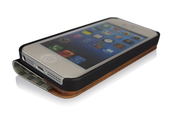 Full Protection Stand PU Leather Iphone 5S Folio Case Rugged and Anti Radiation