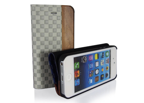 Personalized Colorful Leahter Book Iphone 5S Folio Case With Stand , Shockproof