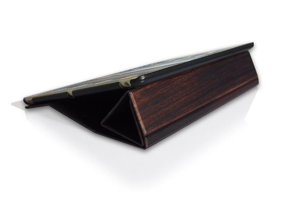 Nature Dark Wood Ipad Protection Case , Ipad Air Wooden Case With Special Real Wood Dark Color And Beautiful Grain