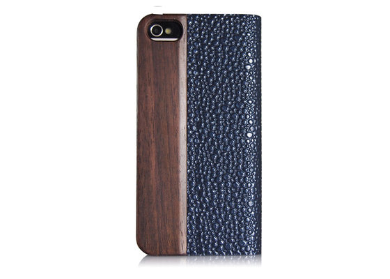 Luxury Wooden iPhone 4 Cover Book Style Leather and Wood Flip Phone Case Waterproof